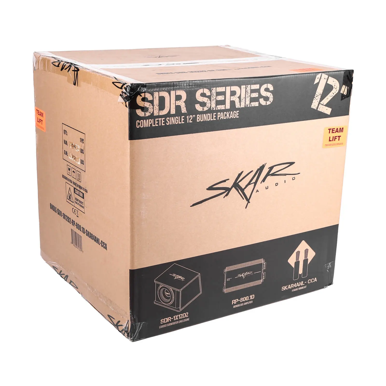 Single 12" 1,200 Watt Loaded Subwoofer Box & Amplifier - Skar Audio